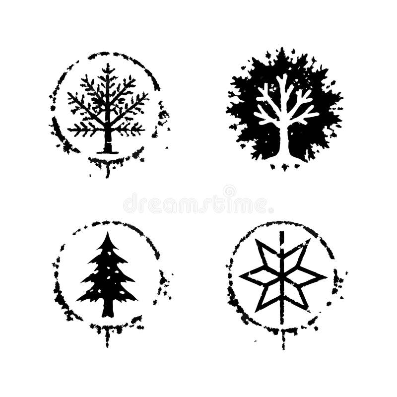 Set Tree Top Symbols Stock Illustrations – 190 Set Tree Top Symbols ...