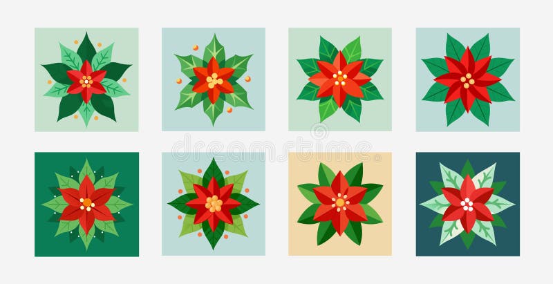 Christmas Flower Decoration - Festive Printable Graphic Design Stock ...