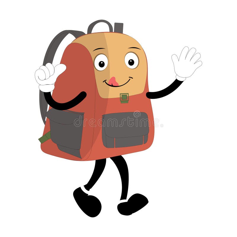 Backpack Mascot Cartoon Back To School and Have Fun. Character Doodle ...