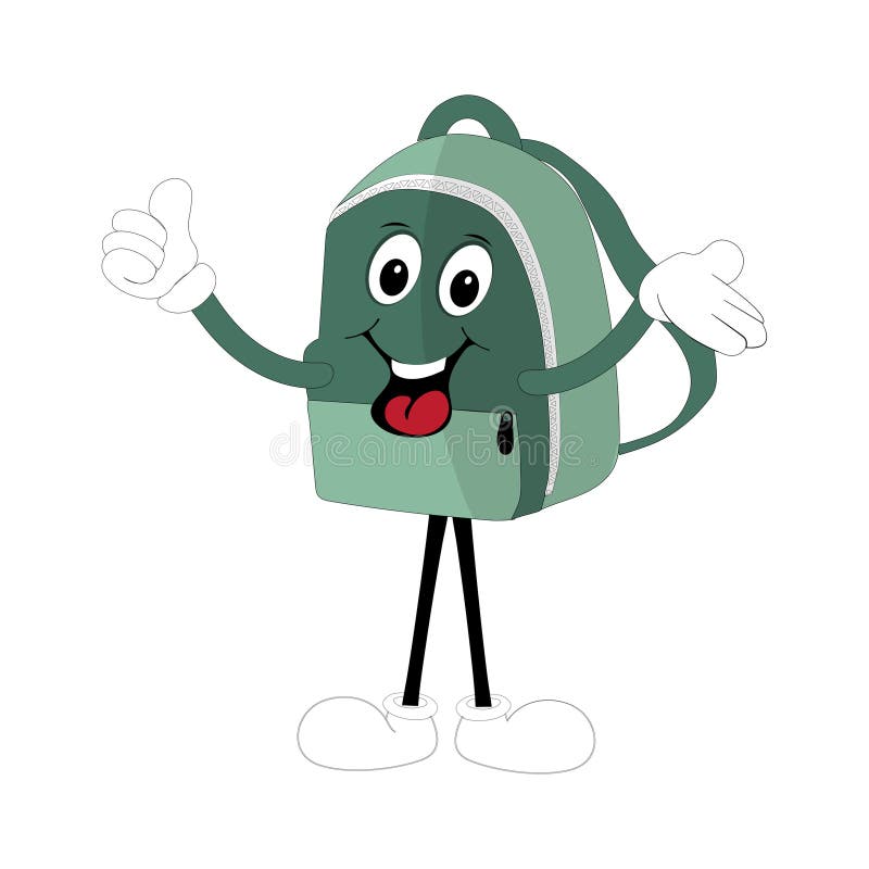 Backpack Mascot Cartoon Back To School and Have Fun. Character Doodle ...