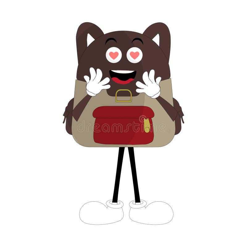 Backpack Mascot Cartoon Back To School and Have Fun. Character Doodle ...