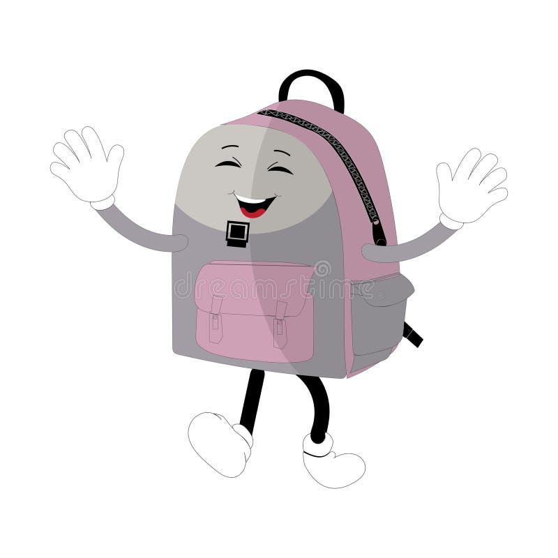 Backpack Mascot Cartoon Back To School and Have Fun. Character Doodle ...