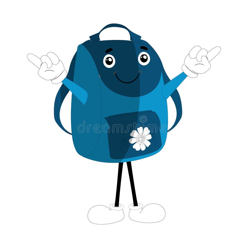 Backpack Mascot Cartoon Back To School and Have Fun. Character Doodle ...