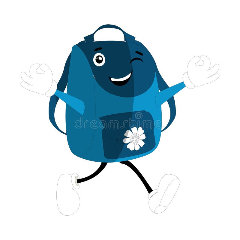 Backpack Mascot Cartoon Back To School and Have Fun. Character Doodle ...