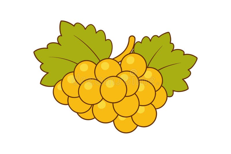 Cute Cartoon Bunch of Grapes Vector Illustration. Stock Vector ...