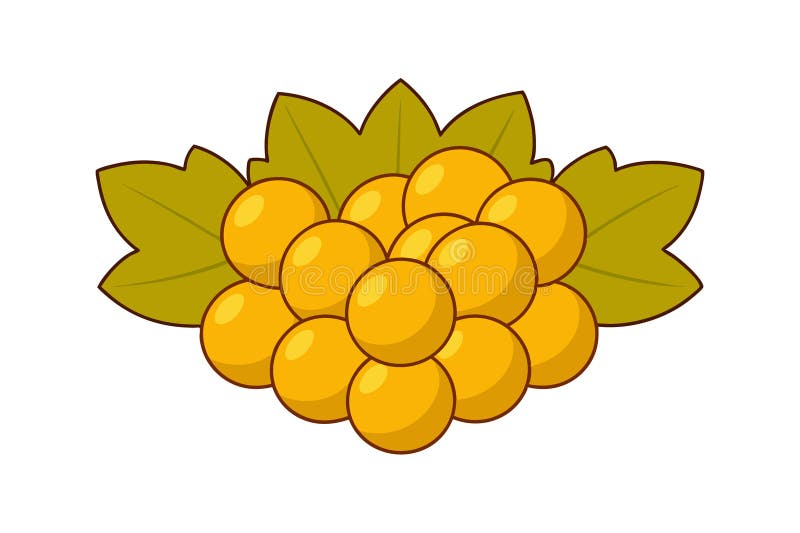 Cute Cartoon Bunch of Grapes Vector Illustration. Stock Illustration ...