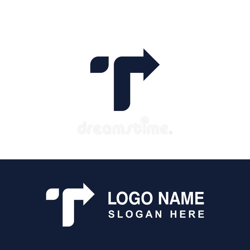 T Letter Logo with Arrow Combination. Stock Vector - Illustration of ...