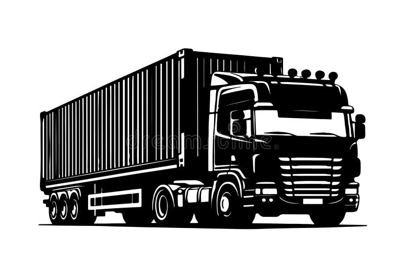 Container Track Vector Silhouette Eps Stock Vector - Illustration of ...