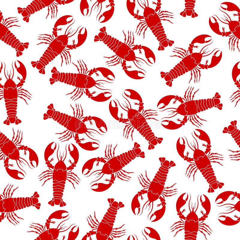 Pattern with Red Stylized Lobsters. Seamless Texture for Backgrounds ...
