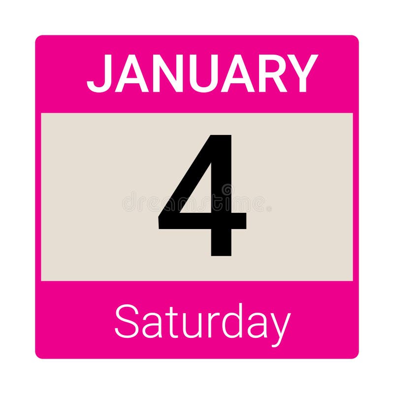 4 January, Saturday Date Template, Useful Design, Calendar Promotion ...