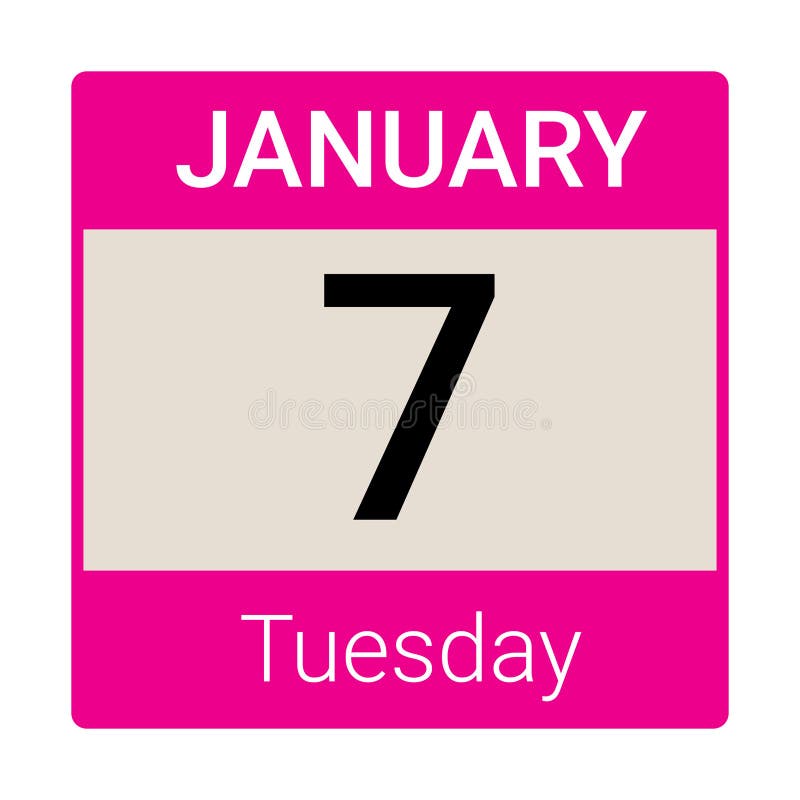 7 January Calendar Design, Tuesday Date Template, Event Promotion ...