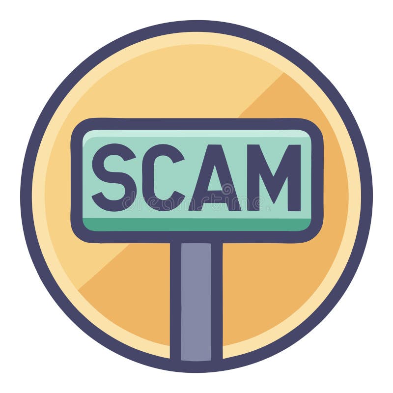 Road Sign Scam Label Vector Icon Stock Vector - Illustration of banner ...
