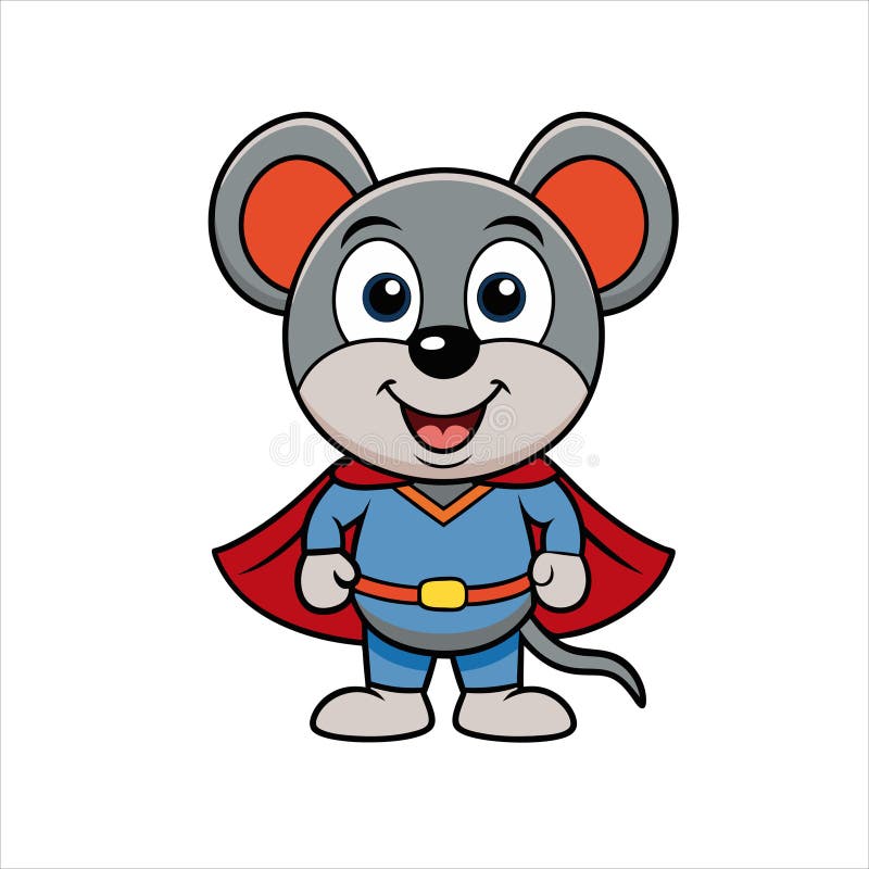 Cute Mouse Superhero Cartoon Vector Illustration. Stock Vector ...