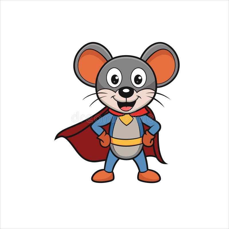 Cute Mouse Superhero Cartoon Vector Illustration. Stock Vector ...