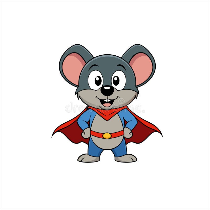 Cute Mouse Superhero Cartoon Vector Illustration. Stock Vector ...