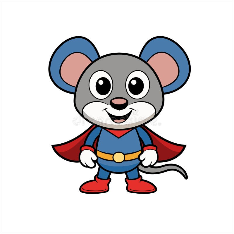 Cute Mouse Superhero Cartoon Vector Illustration. Stock Vector ...
