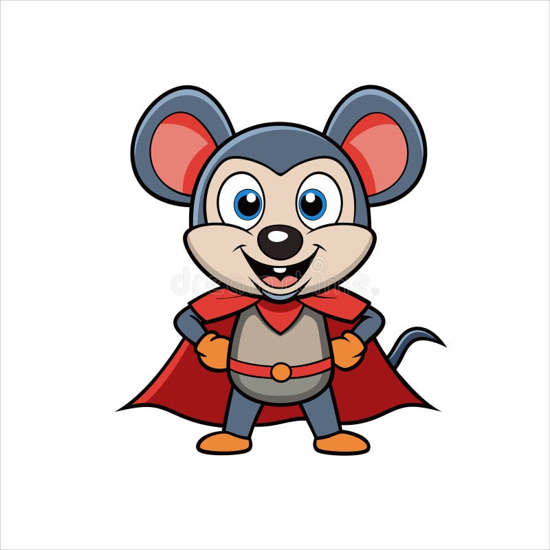 Cute Mouse Superhero Cartoon Vector Illustration. Stock Vector ...