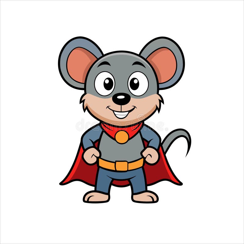 Cute Mouse Superhero Cartoon Vector Illustration. Stock Vector ...