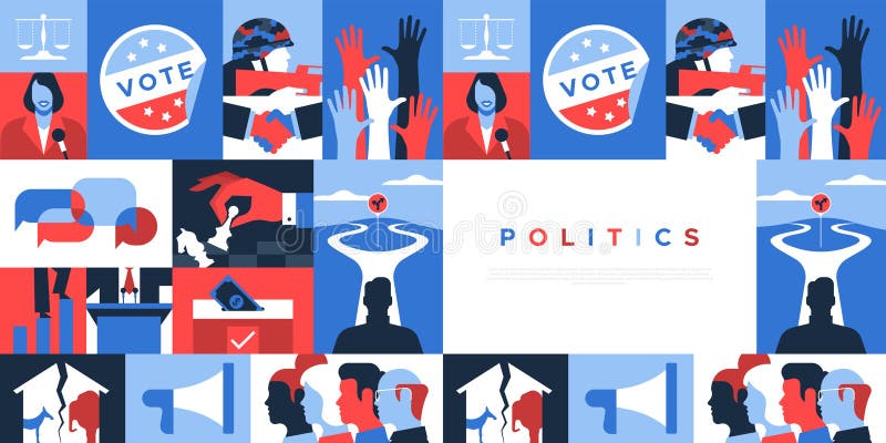 Politics Concept Web Template Illustration Stock Vector - Illustration ...