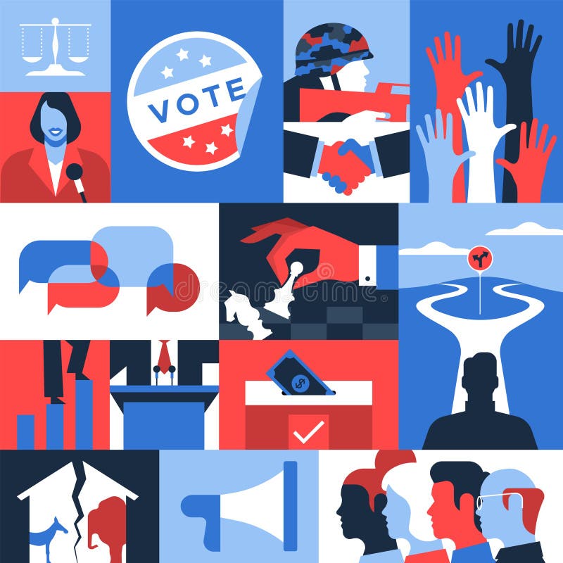 Politics Concept Seamless Pattern Illustration Stock Vector ...