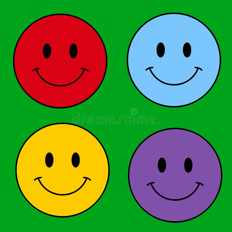 Colorful Smile Emoji Bundle Set Stock Vector - Illustration of stress ...