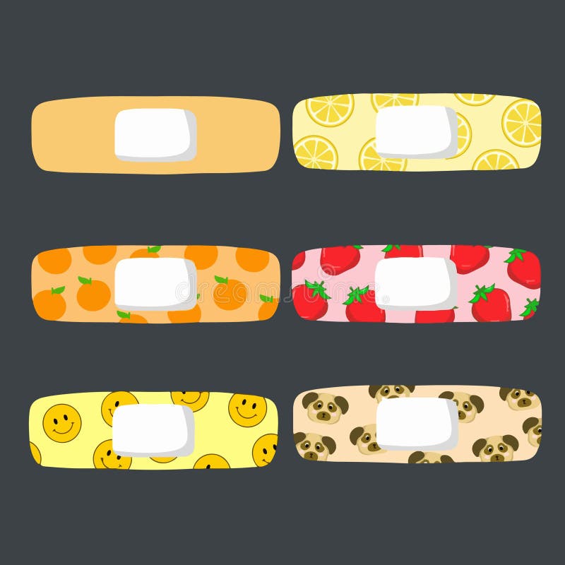 Cute wound plaster bundle stock vector. Illustration of care - 328657303