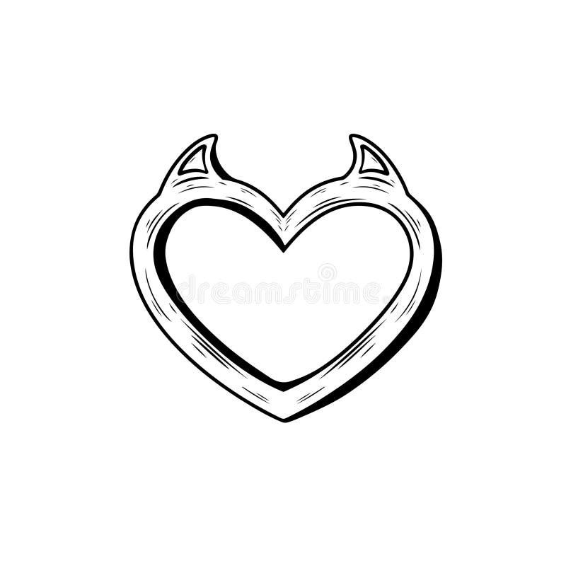 Heart demon vector design stock vector. Illustration of isolated ...