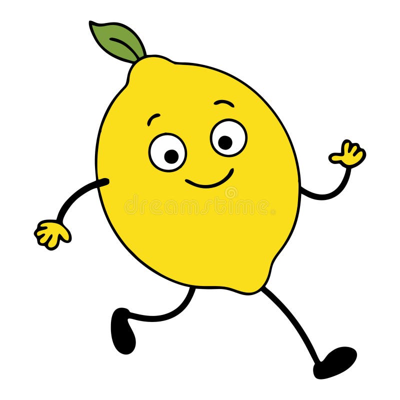Lemon Running Lemon Vector Silhouette Stock Vector - Illustration of ...