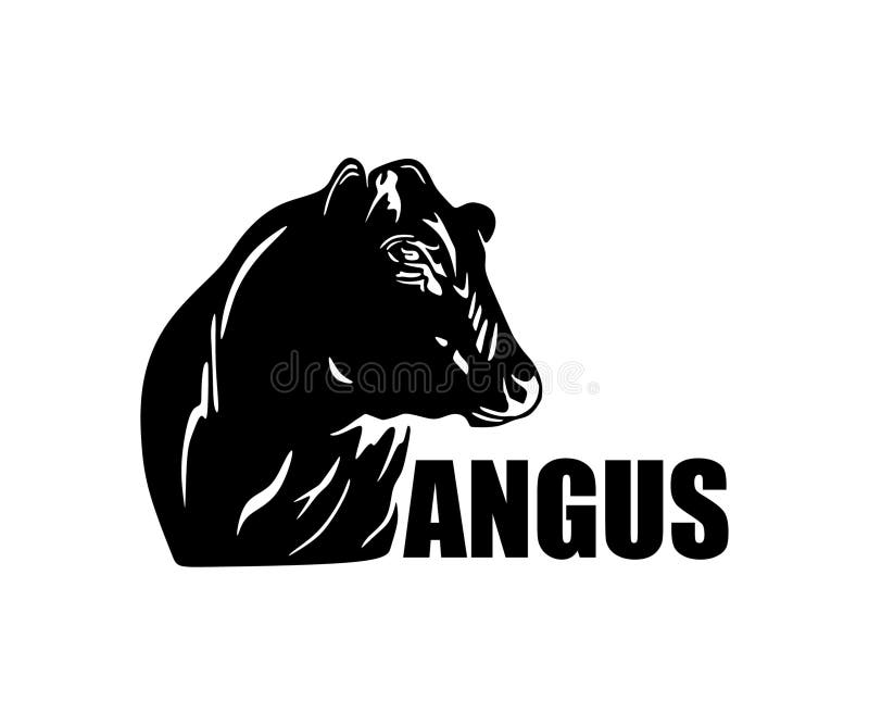 Great Big Angus Cow Head Logo Stock Vector - Illustration of breeding ...