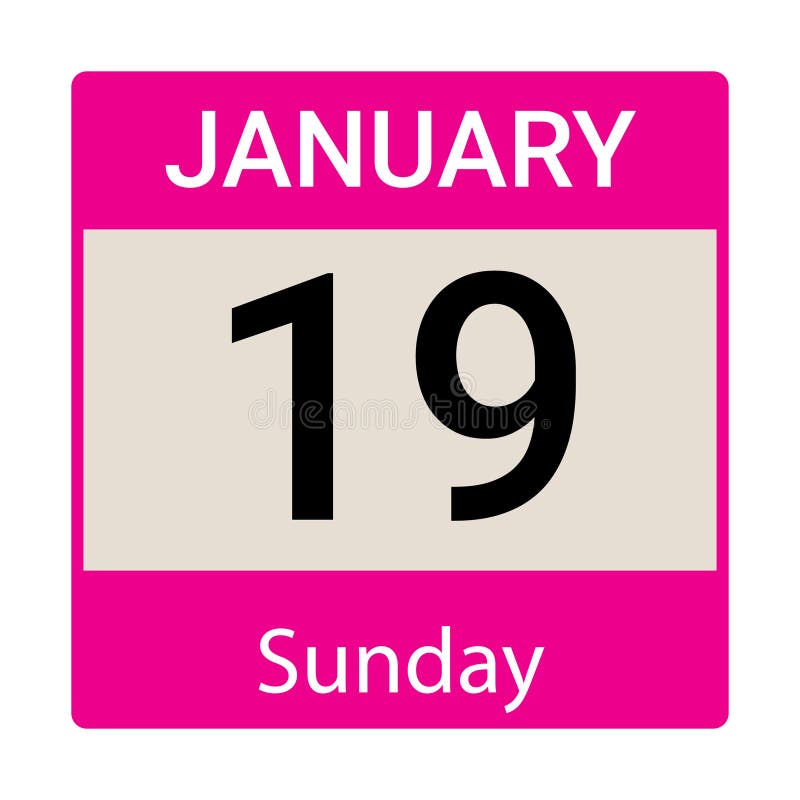 19 January .Sunday Date Template .Useful Design for Calendar or Event ...