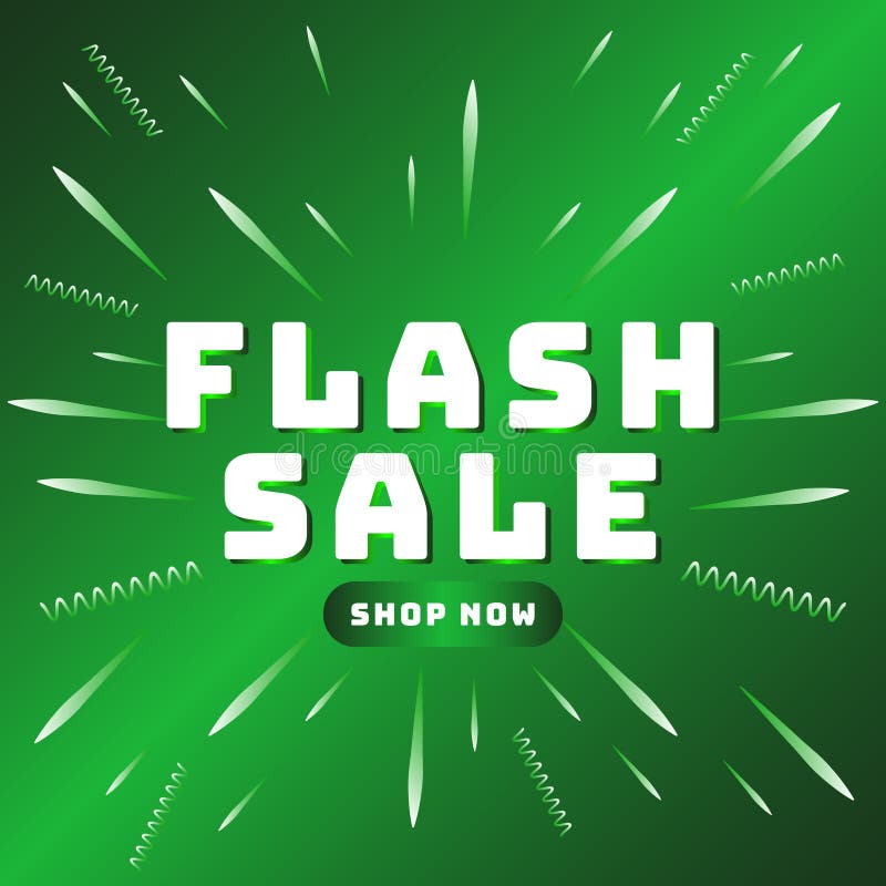 Flash Sale Shop Now Shopping Banner or Poster Vector Design with Flash ...