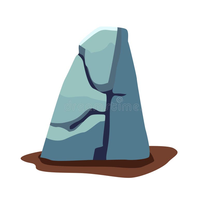 Cracked Stone Vector Illustration, Grey Stone Vector Image, Old Gray ...