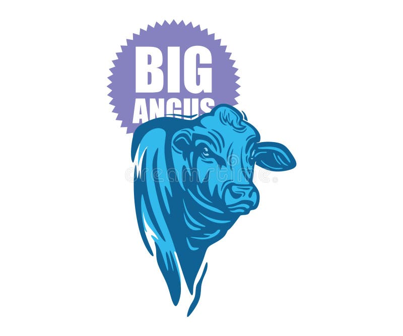 Big angus cattle head logo stock illustration. Illustration of vector ...