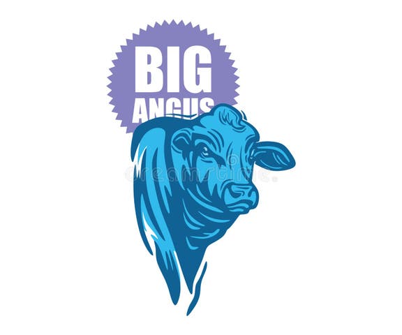 Big angus cattle head logo stock illustration. Illustration of vector ...