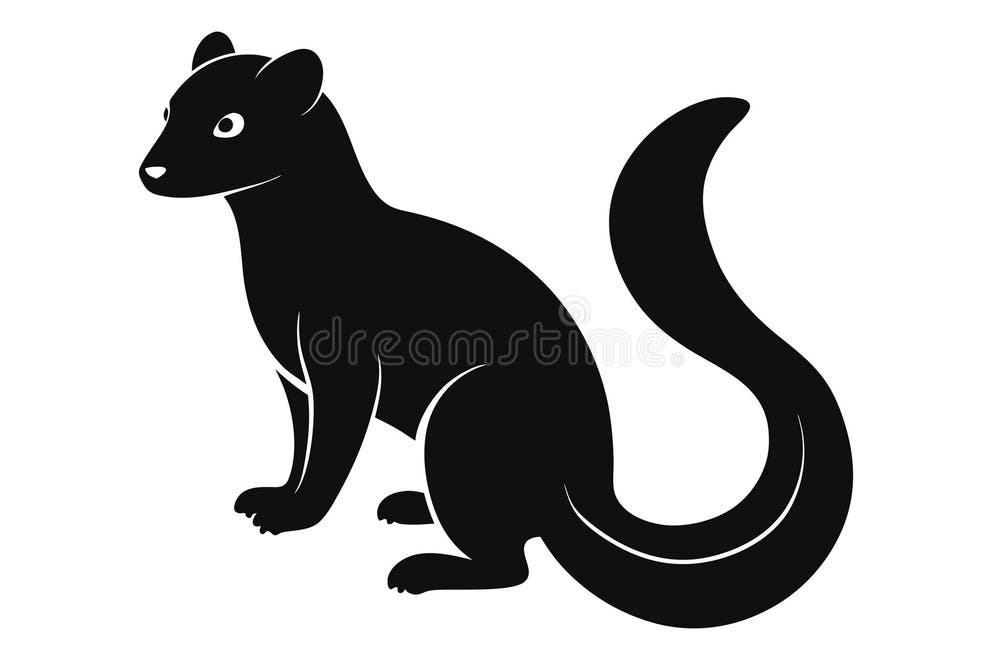 Stealthy Mongoose Vector Silhouette Illustration , Mongoose Vector ...