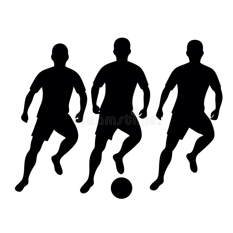 Soccer Players Silhouette Collection Set of Vector Stock Vector ...