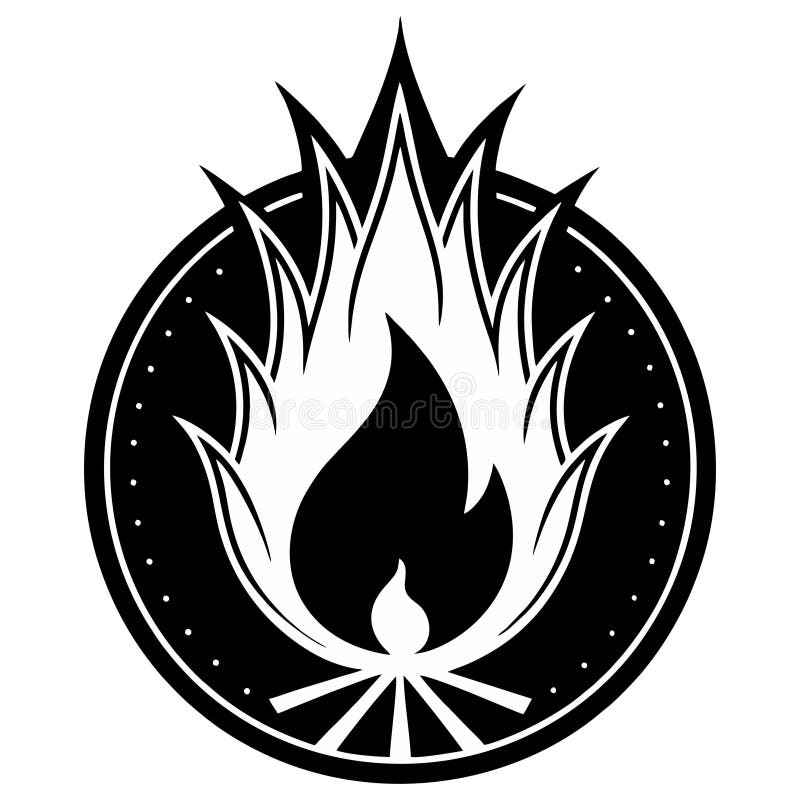Fire - Black and White Logo Vector Stock Vector - Illustration of burn ...