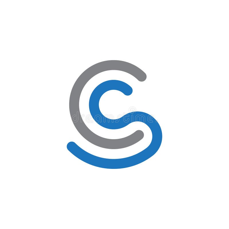Initial Letter SC Logo Vector Blue Grey Color Stock Illustration ...