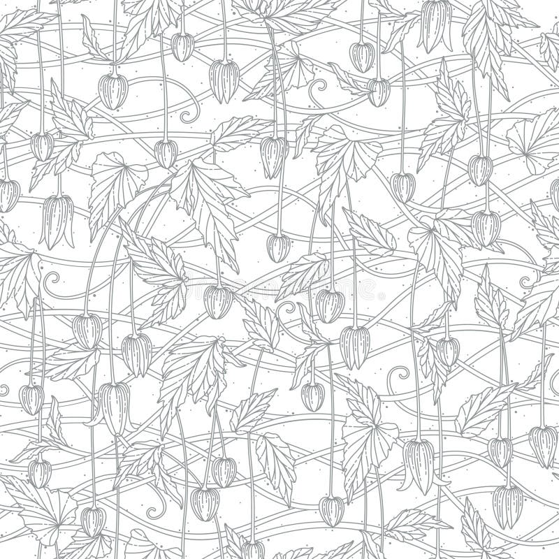 Series of Seamless Flower Pattern Motif in Rustic Floral Hand Drawing ...