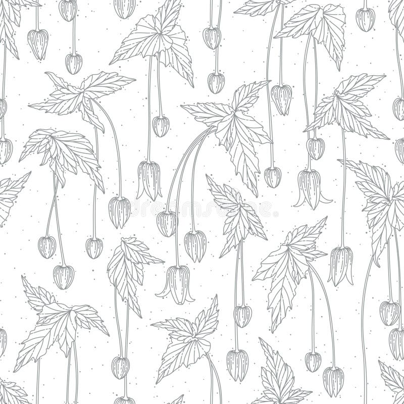 Series of Seamless Flower Pattern Motif in Rustic Floral Hand Drawing ...