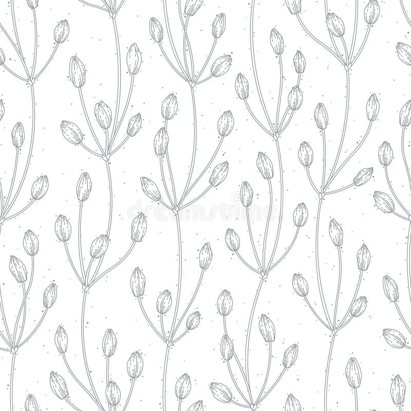 Series of Seamless Flower Pattern Motif in Rustic Floral Hand Drawing ...
