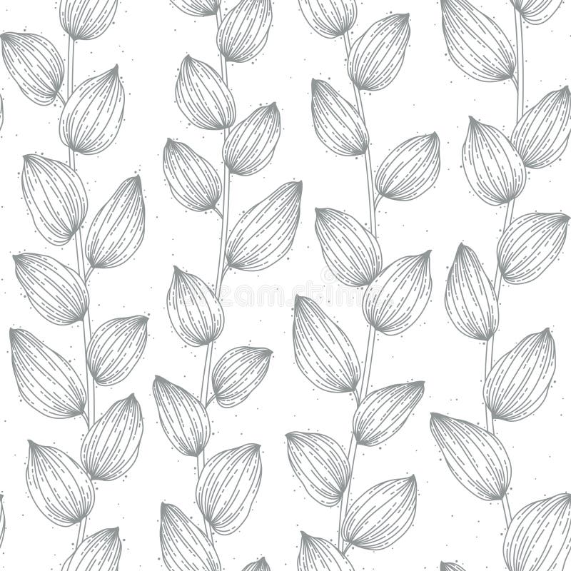 Series of Seamless Flower Pattern Motif in Rustic Floral Hand Drawing ...