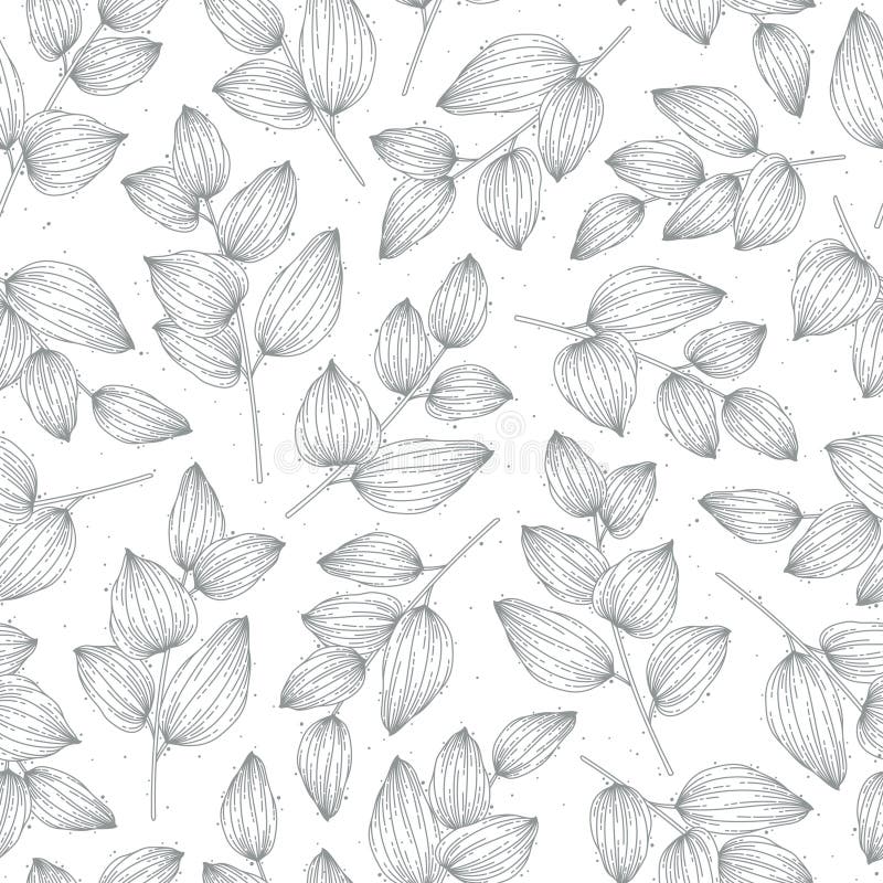 Series of Seamless Flower Pattern Motif in Rustic Floral Hand Drawing ...