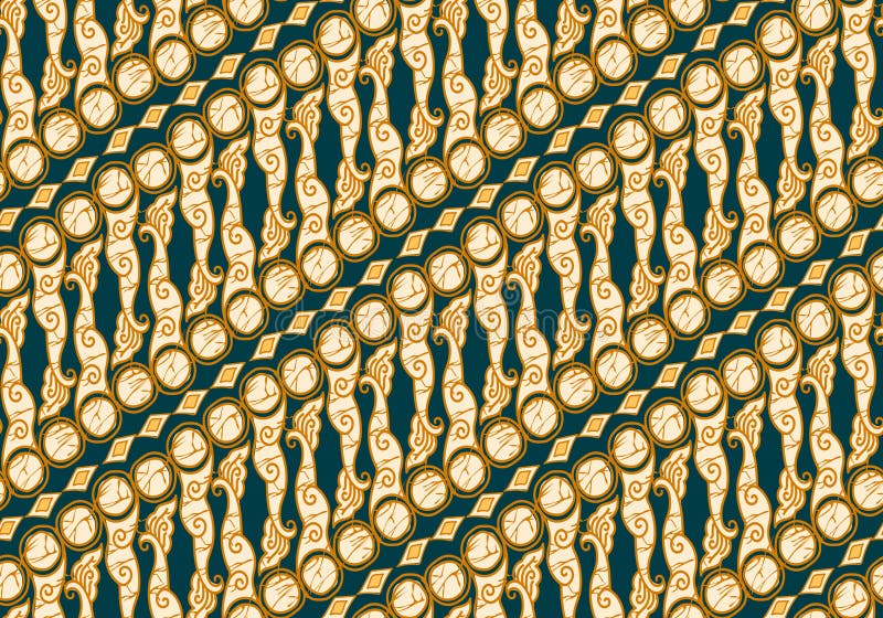 Modern Batik Parang Motif Pattern Stock Illustration - Illustration of ...