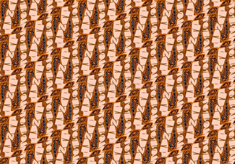 Modern Batik Parang Motif Pattern Stock Illustration - Illustration of ...