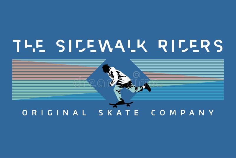 The Sidewalk Riders. Original Skate Company Stock Vector - Illustration ...