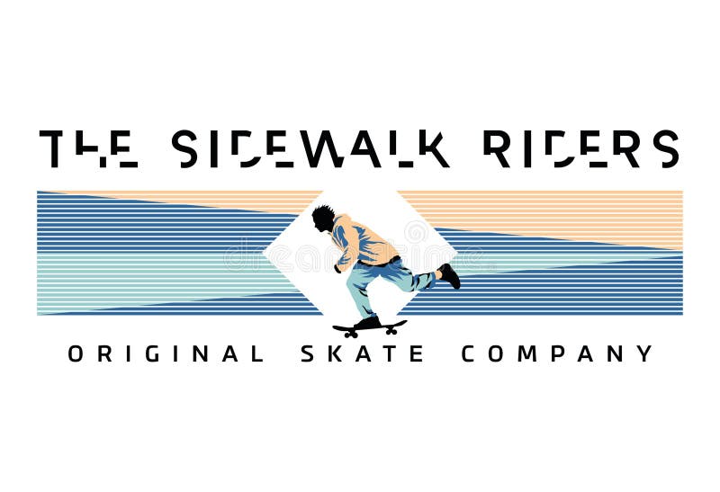 The Sidewalk Riders. Original Skate Company Stock Vector - Illustration ...