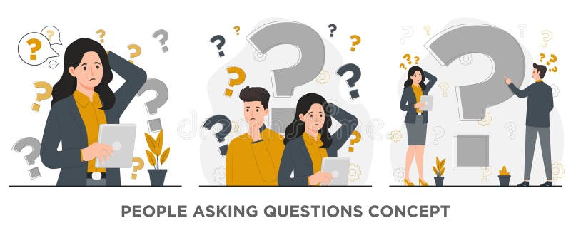 People Asking Questions Concept and Answers. Vector Illustration in ...