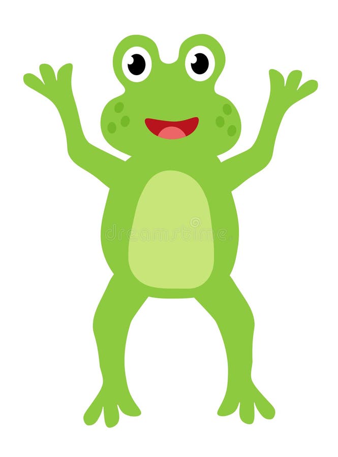 Cute Happy Frog. Children Hand Drawn Vector Flat Illustration. Stock ...