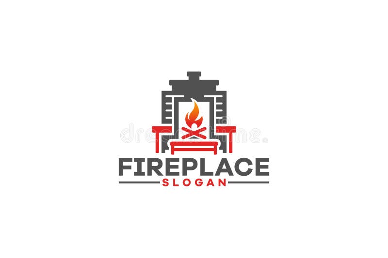 Warm Fireplace Logo Vector Design Stock Illustration - Illustration of ...